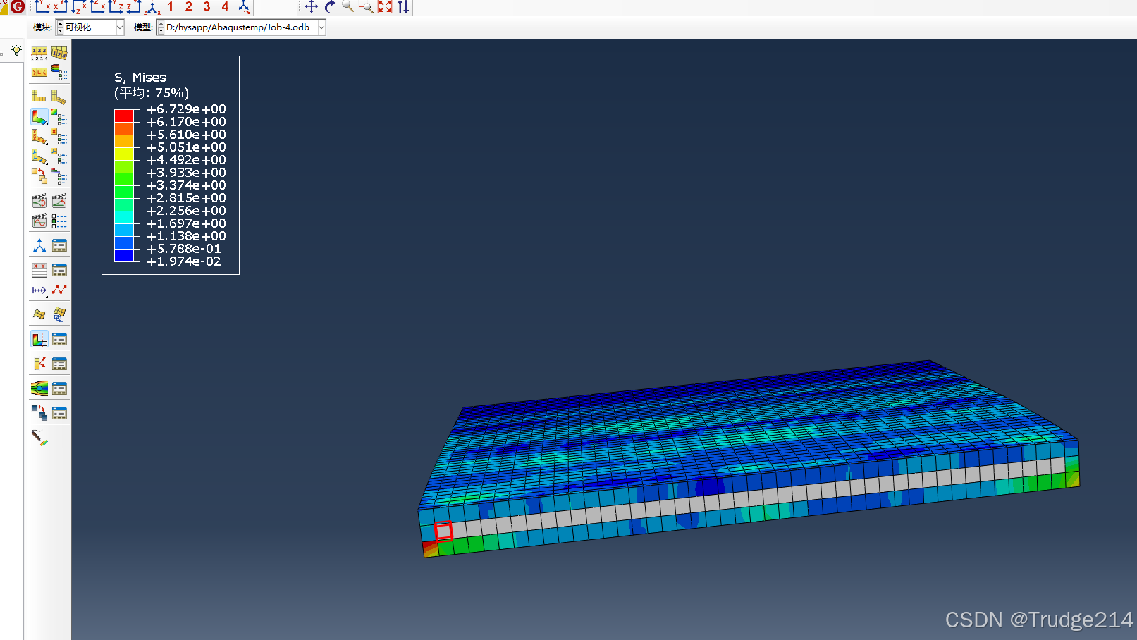 ABAQUS应力云图部件中间有白色网格，怎么解决_abaqus网格是白色-CSDN博客