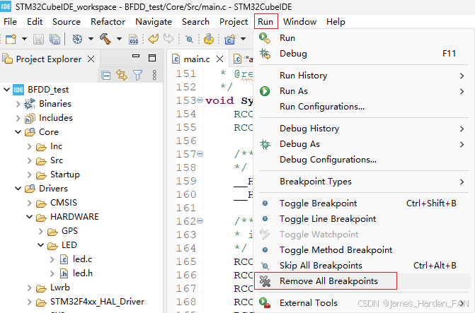 STM32CUBEIDE解除所有断点_cubeide清除所有断点-CSDN博客
