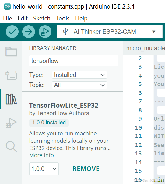 【ESP32】使用TensorFlowLite的hello world_esp32 tensorflow lite-CSDN博客