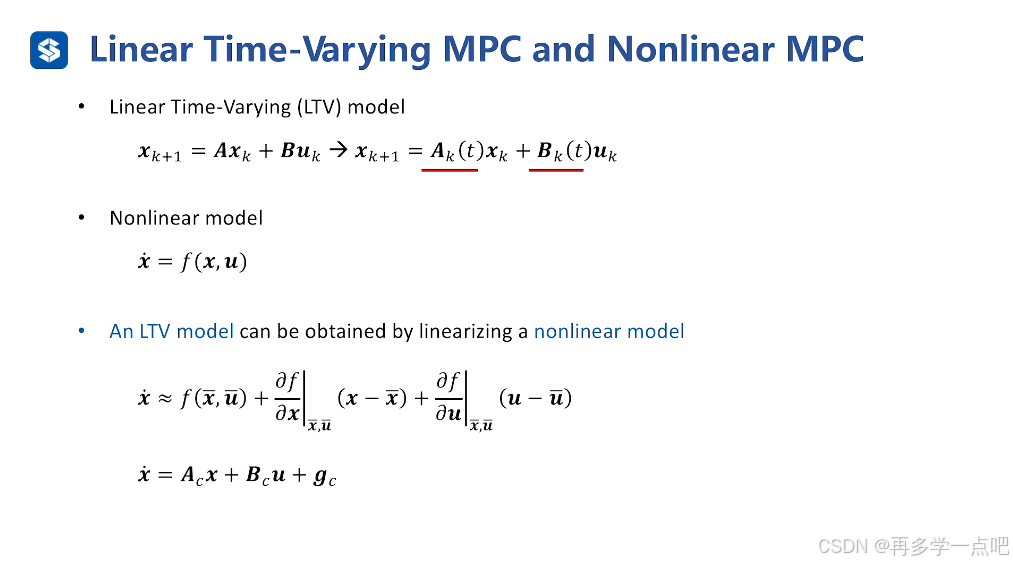 深蓝motion planning，L6MPC学习记录（4线性时变MPC、非线性MPC、Tube MPC、Hybrid MPC、MPCC）-CSDN博客