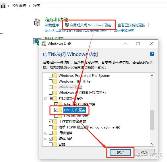 Windows使用LPD/LPR共享打印机，彻底解决打印机共享错误_启用或关闭windows功能中,勾选打印和文件服务 - lpd和lpr-CSDN博客