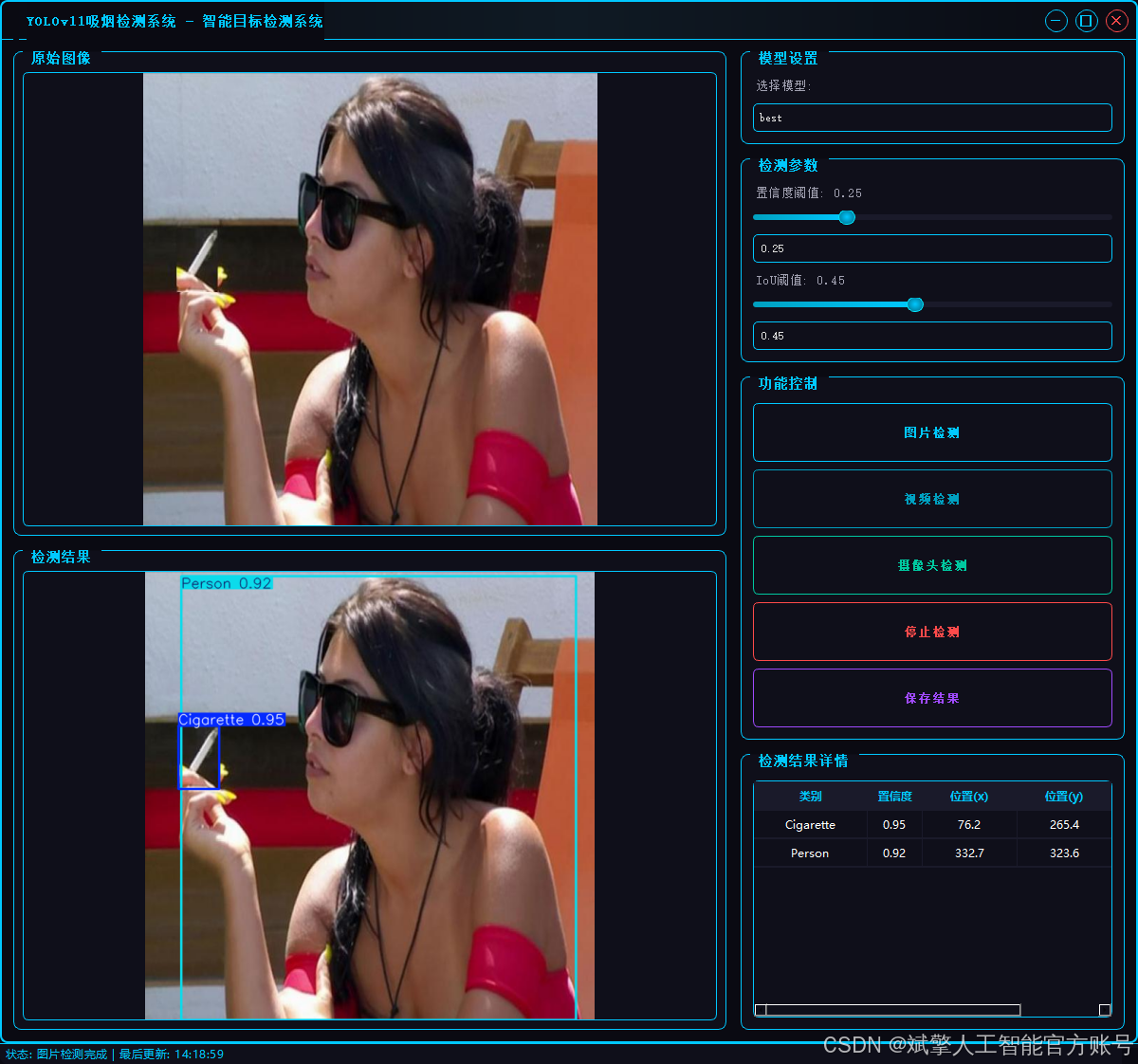 基于深度学习YOLOv11的吸烟识别检测系统（YOLOv11+YOLO数据集+UI界面+登录注册界面+Python项目源码+模型）-CSDN博客