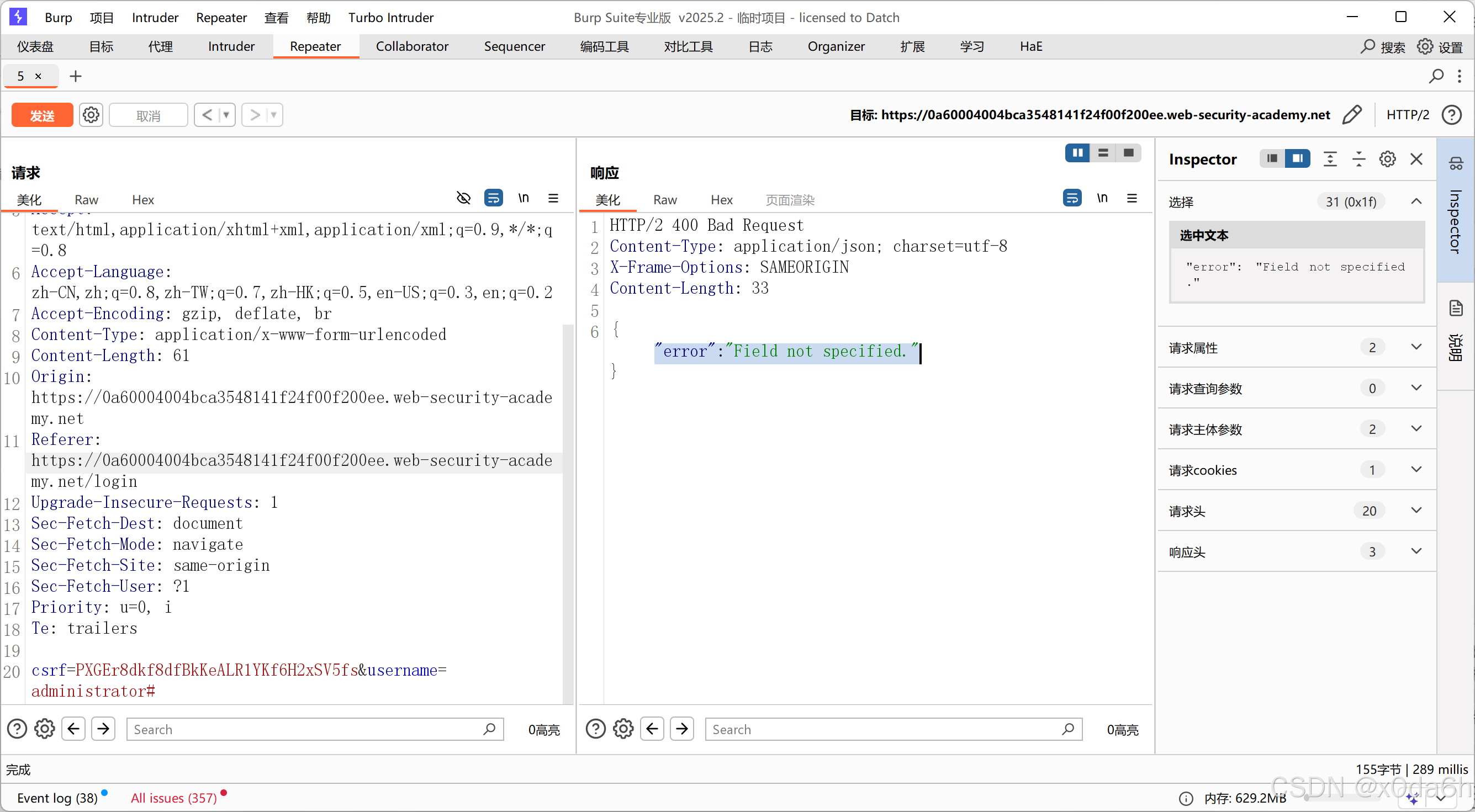 PortswiggerLab：Exploiting server-side parameter pollution in a query string_lab: exploiting ...