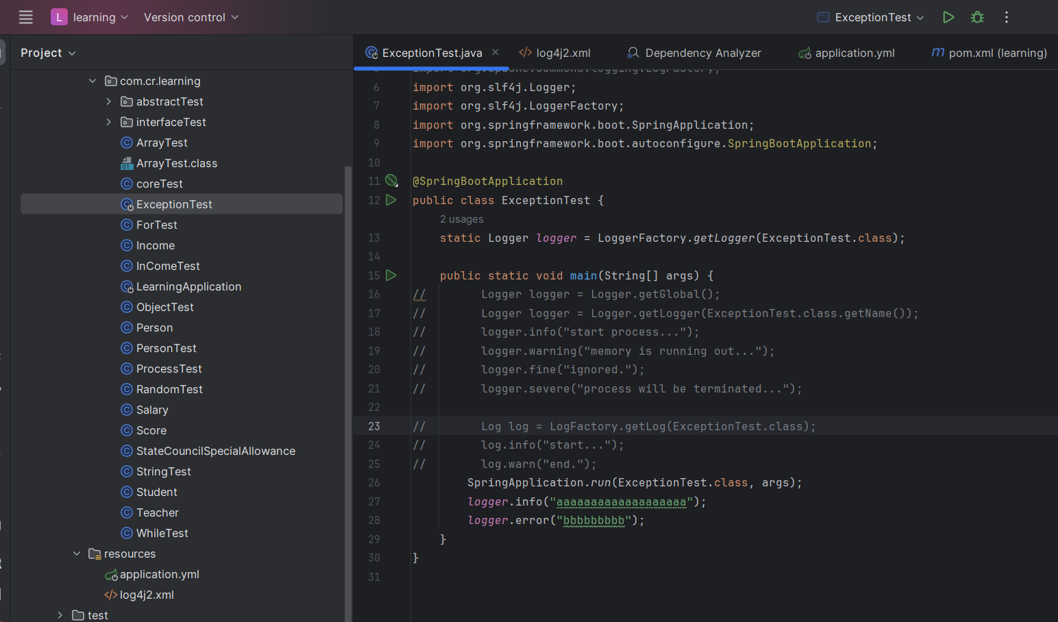 springbot 引入log4j 以及 Logging system failed to initialize using configuration from ‘classpath ...