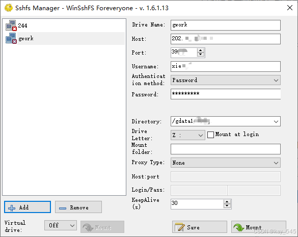 Windows 下通过 SSHFS 使用 SSH 协议挂载远程服务器目录_sshfs-win-CSDN博客