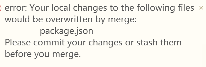 使用HbuilderX拉取代码时出现问题:(error: Your local changes to the following fileswould be overwritten by ...