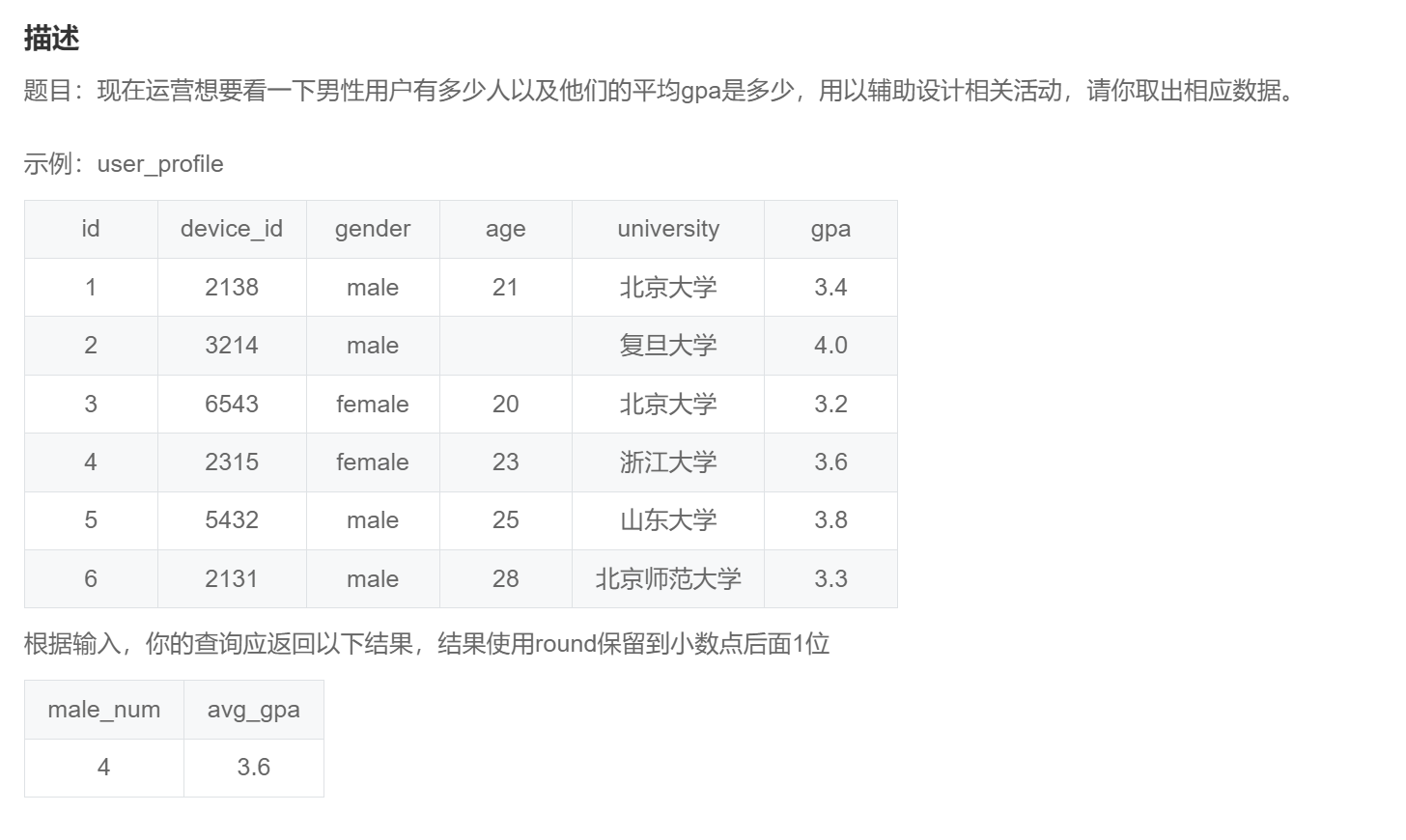 牛客题库(SQL快速入门篇1-42题-mysql版)_牛客网sql快速入门答案-CSDN博客
