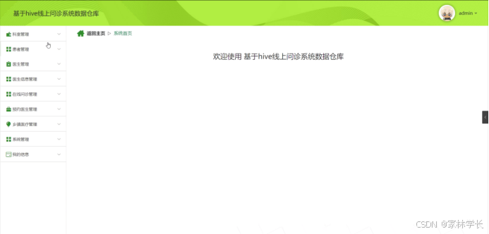 计算机毕业设计springboot基于hive线上问诊系统数据仓库 基于 Spring Boot 和 Hive 的在线医疗咨询数据仓库构建 Spring Boot 框架下利用 Hive 构建