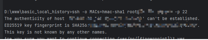 Unable to negotiate with 36.137.38.140 port 22: no matching MAC found. Their offer: hmac-sha1 ...