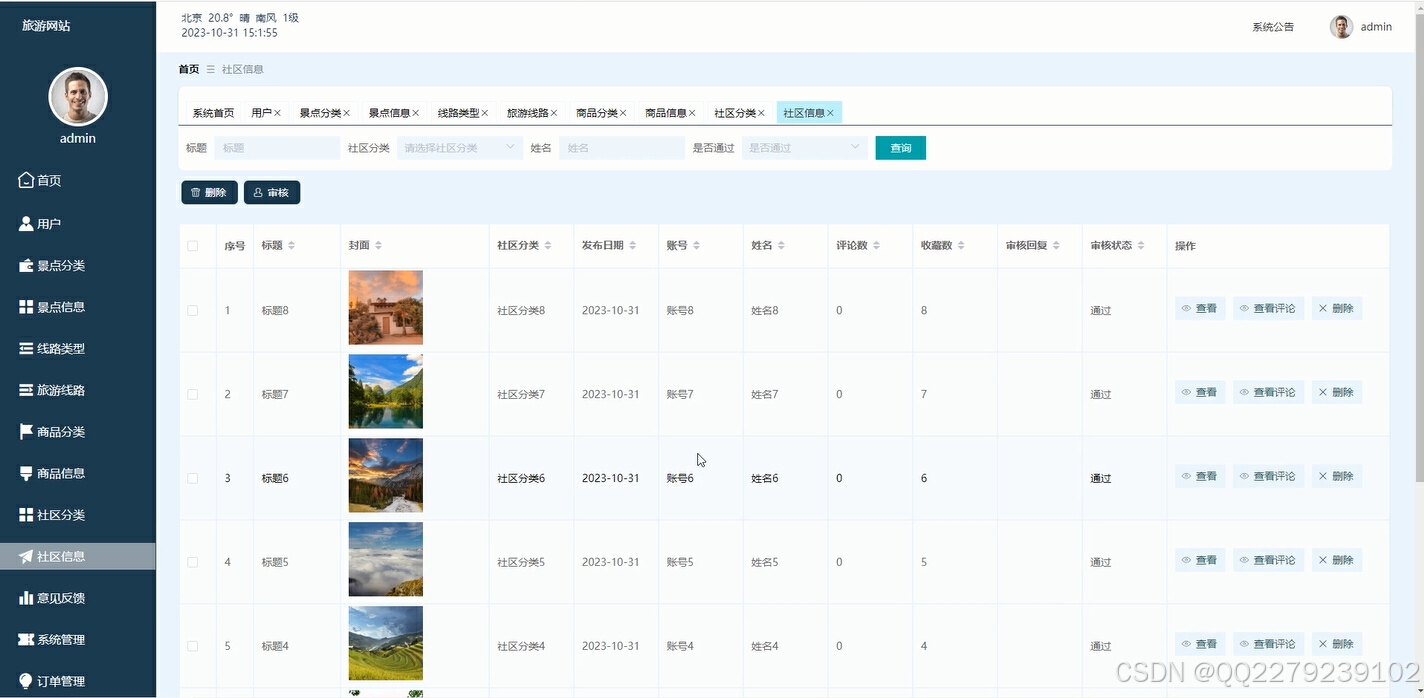 025基于java ssm springboot旅游网站系统旅游景点路线社区信息（源码+文档+运行视频+讲解视频）-CSDN博客