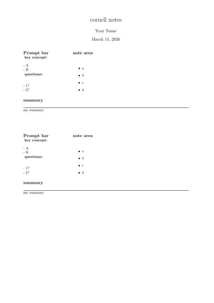 康奈尔（cornell notes）笔记模板：latex代码_latex笔记模板-CSDN博客