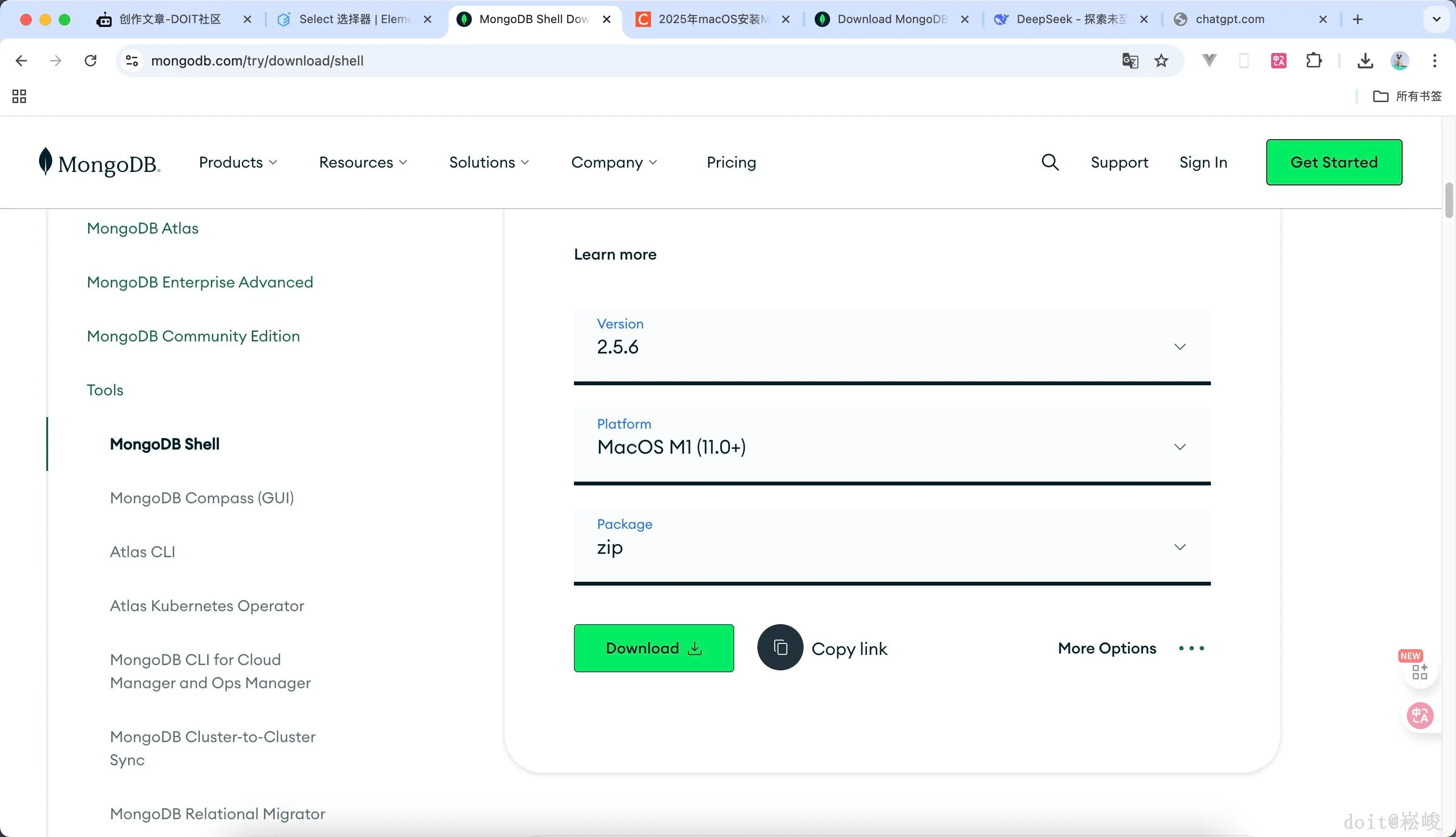 macOS安装MongoDB详细教程_mac mongosh-CSDN博客