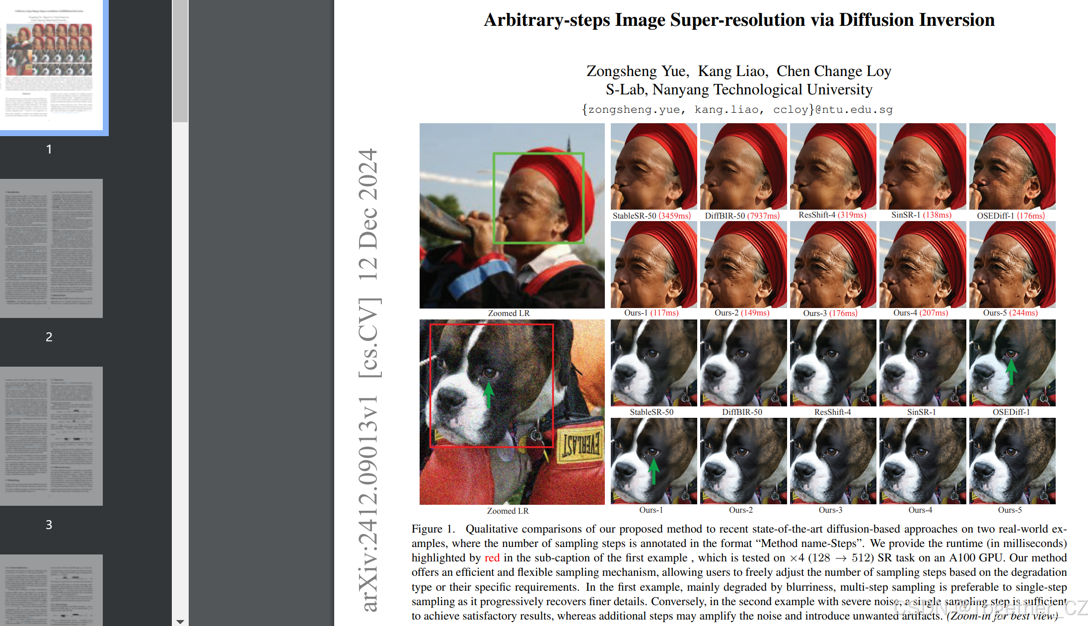 Arbitrary-steps Image Super-resolution via Diffusion Inversion——图像超分辨率技术：基于扩散反演的任意步长方法-CSDN博客