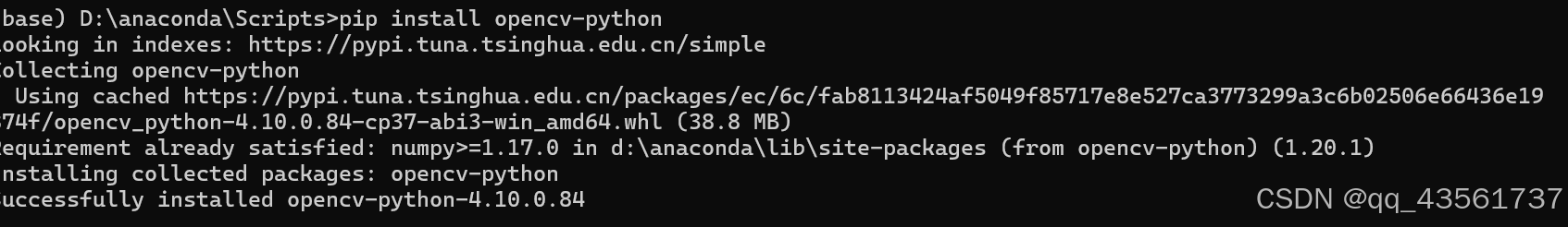 Opencv安装 Opencv Python 4 10 0 84 Csdn博客