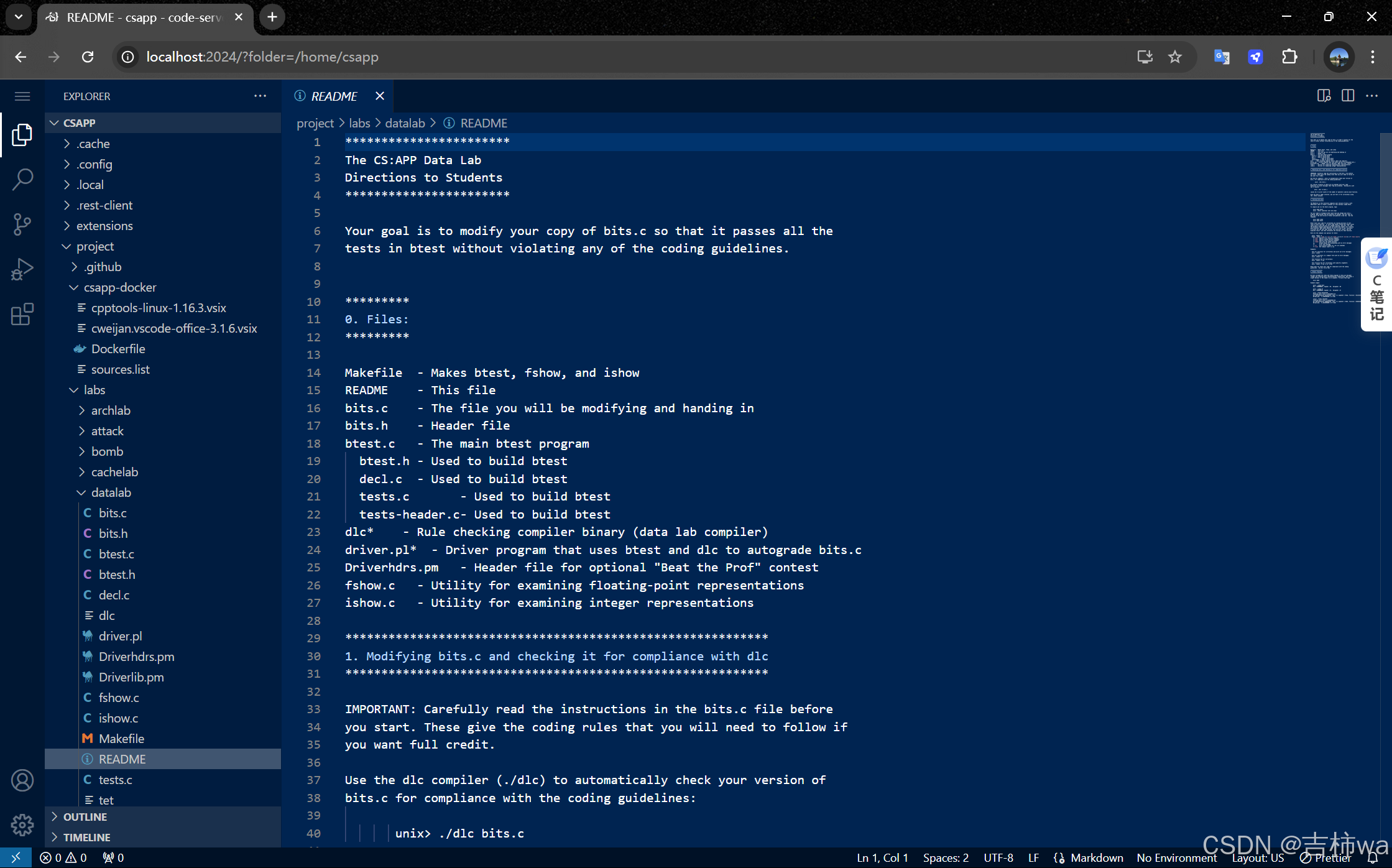 【Docker&Windows版】CSAPP-LAB资源拉取_csapp 资源-CSDN博客