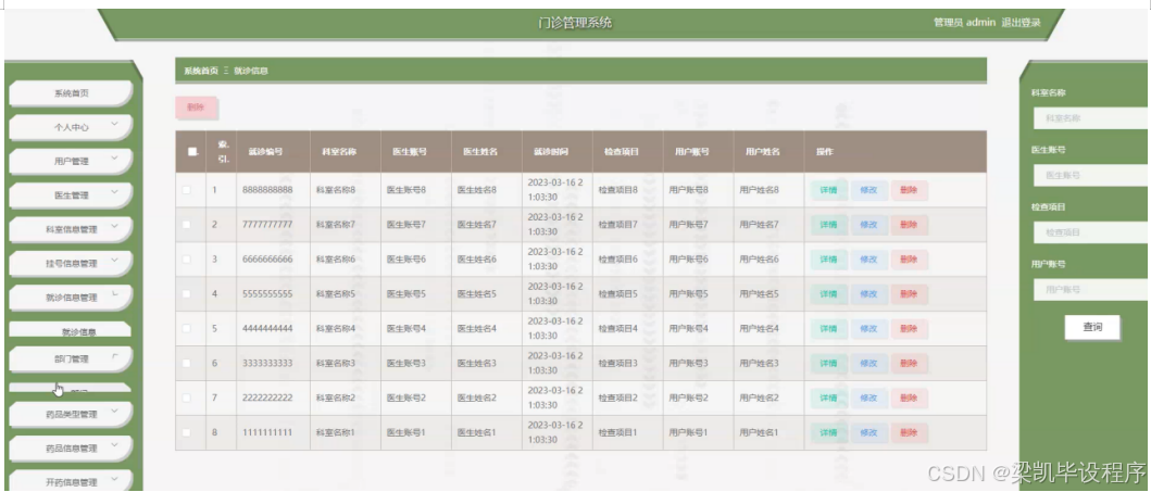 计算机毕业设计门诊管理系统 基于springboot的医院门诊信息化系统 医院门诊管理平台的设计与实现毕业论文 门诊管理系统 Csdn博客