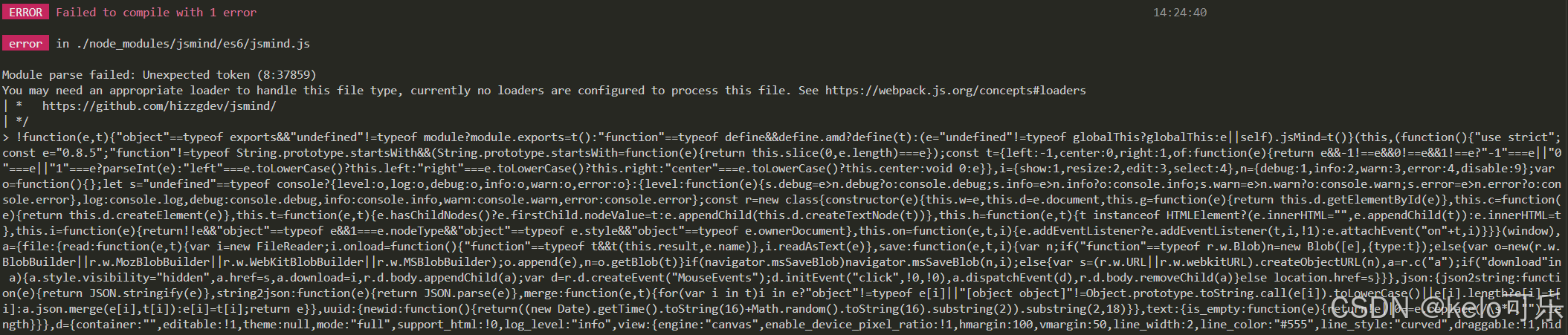 【关于vue引用jsmind 文件报错 Module parse failed: Unexpected token_jsmind+vue 报错module parse failed ...