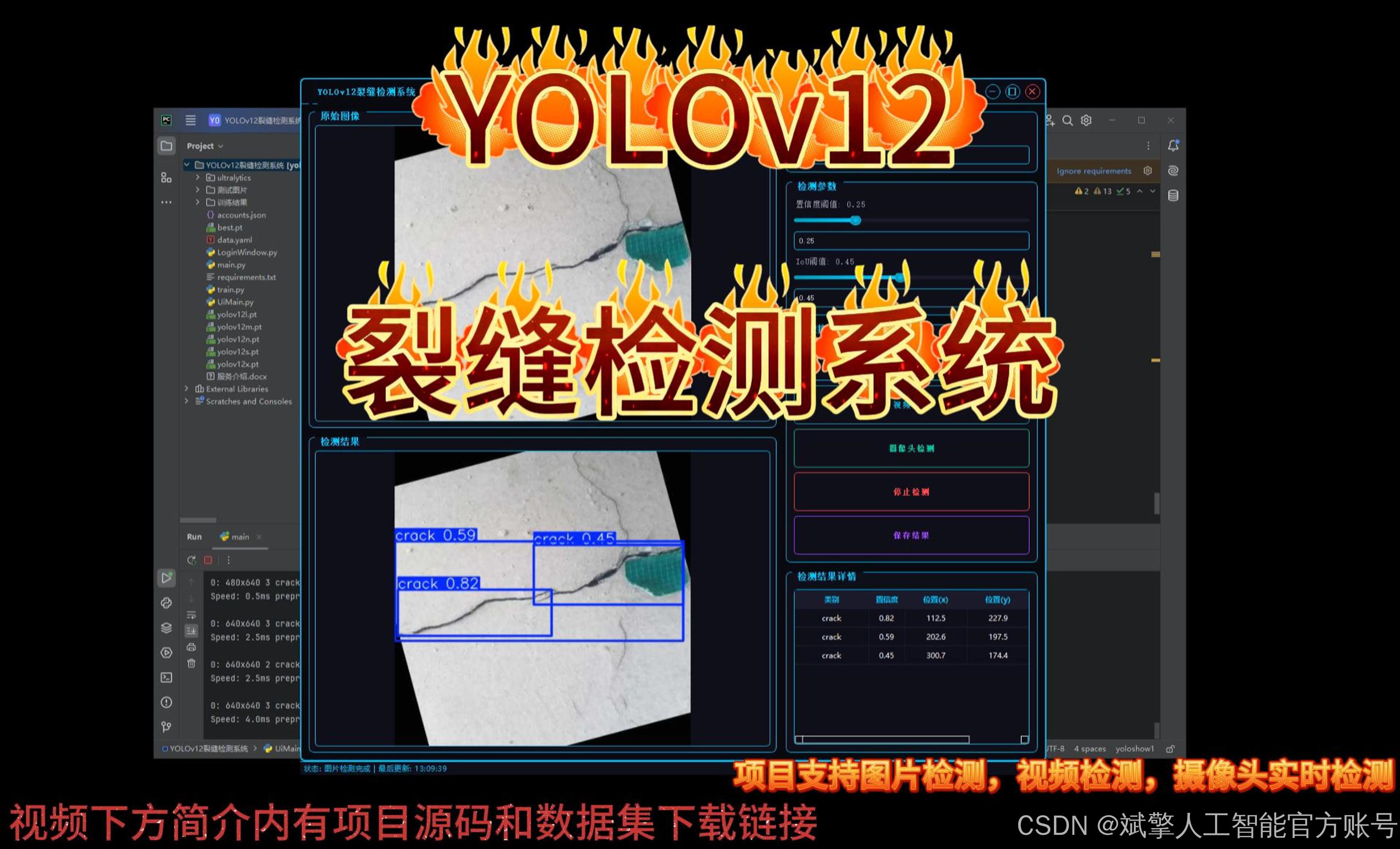 基于深度学习YOLOv12的裂缝识别检测系统（YOLOv12+YOLO数据集+UI界面+登录注册界面+Python项目源码+模型）-CSDN博客