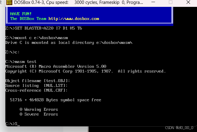 使用dosbox的debug功能和调试汇编语言源文件asm_dosbox debug-CSDN博客