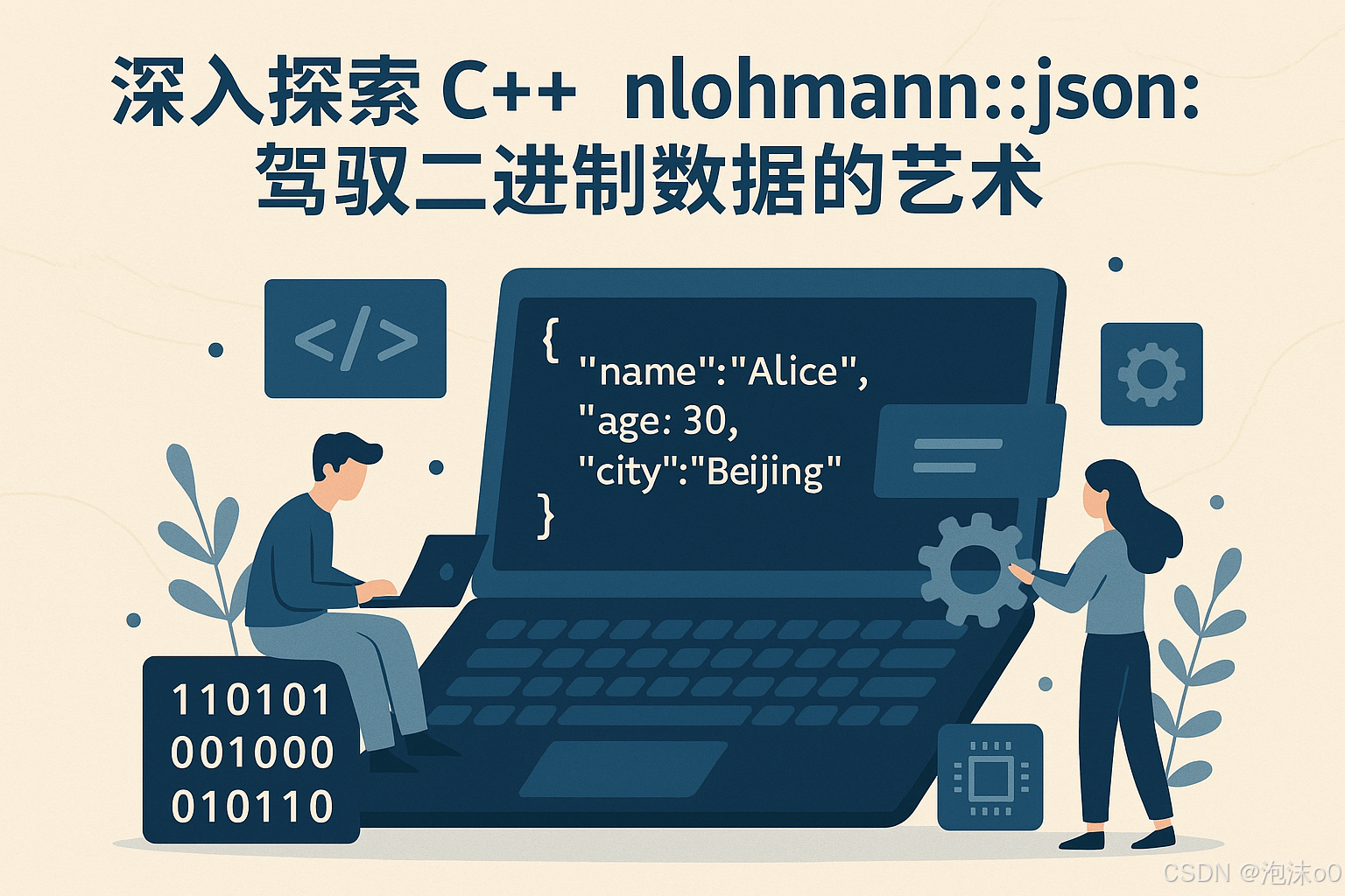 深入探索 C++ 与 nlohmann::json：驾驭二进制数据的艺术_nlohmann::json 二进制-CSDN博客