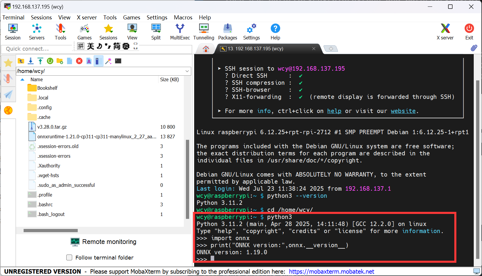 【树莓派5错误集锦（3）】onnxruntime库在树莓派上部署（本地安装wheel）_树莓派 onnxruntime-CSDN博客
