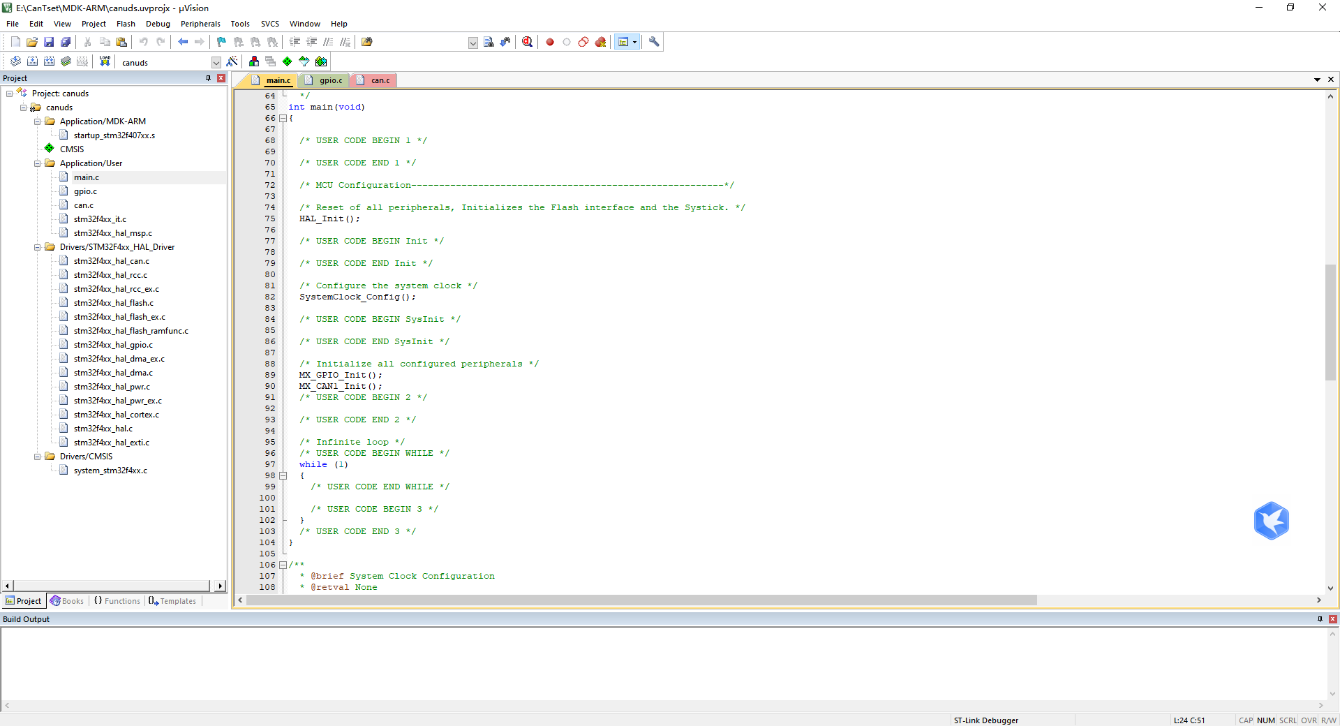 【HAL库】基于STM32F407的CAN通信实现--工程配置_stm32f407 can例程-CSDN博客