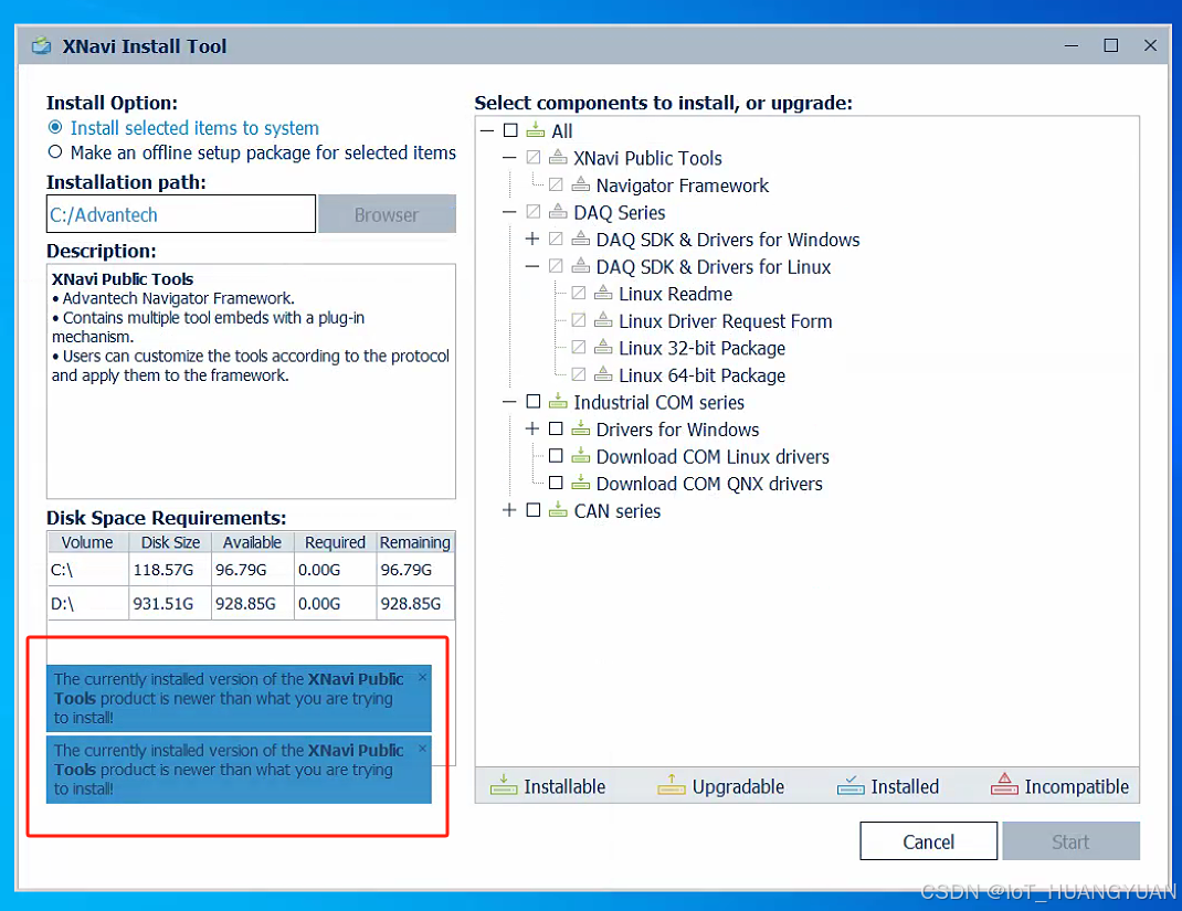 使用研华XNavi无法正常安装采集卡驱动_the xnavi public tools product can not be installe-CSDN博客