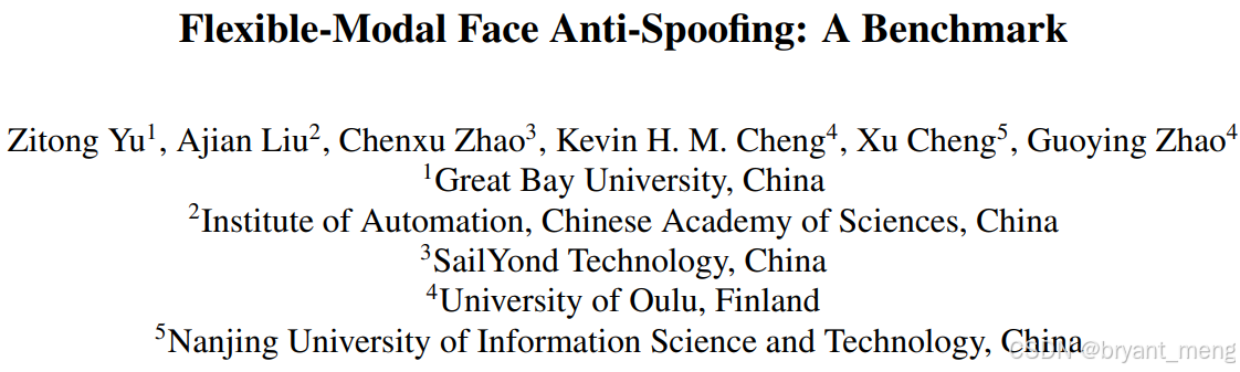 【Flexible-Modal FAS】《Flexible-modal face anti-spoofing: A benchmark》_anti-spoof clip-CSDN博客