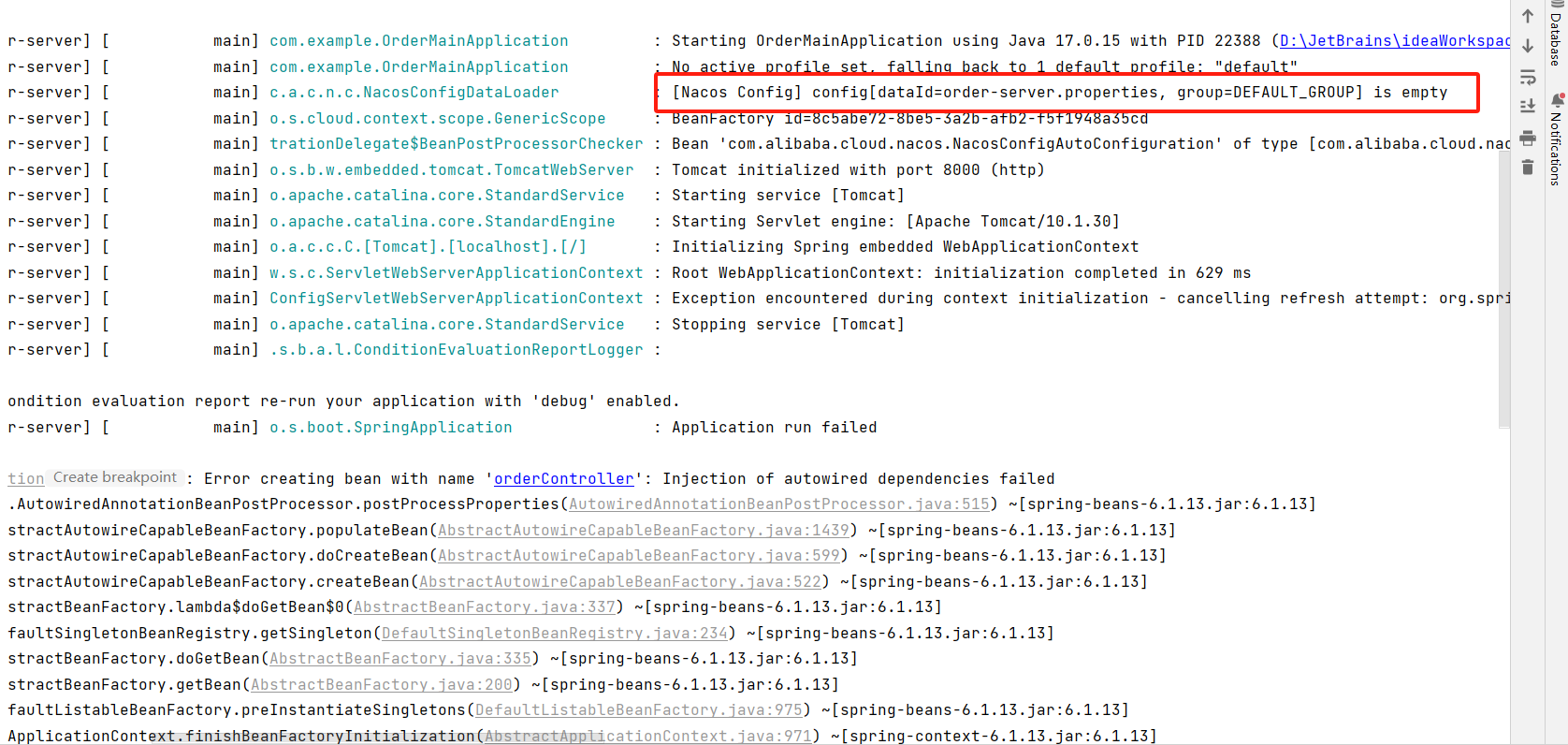 nacos配置使用@Value注解失败Could not resolve placeholder_springcloud 获取nacos配置 could not resolve ...