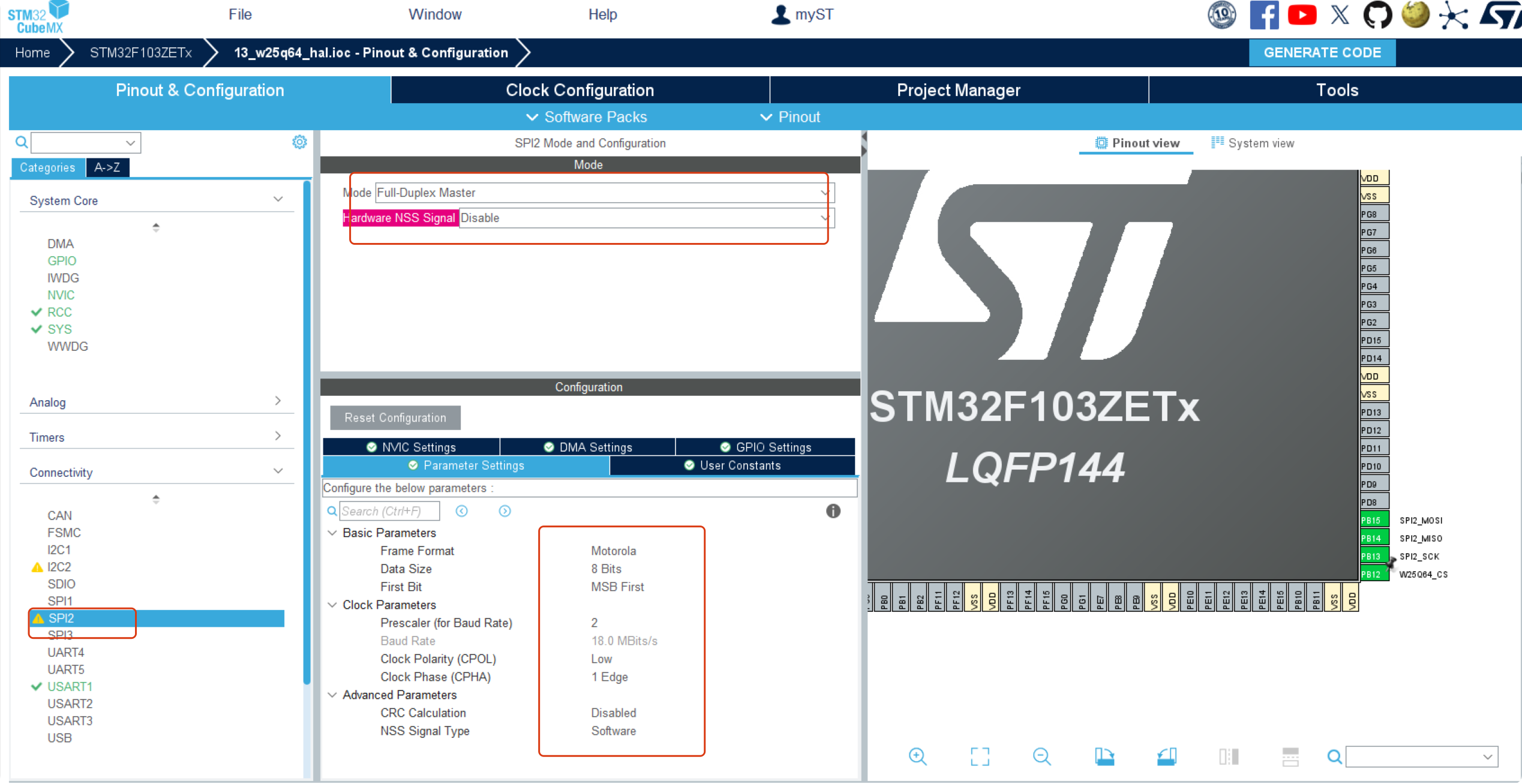 STM32CubeMX + HAL 库：用硬件SPI接口实现W25Q64 SPI Flash芯片的读写操作_stm32cubemx读写w25q64-CSDN博客