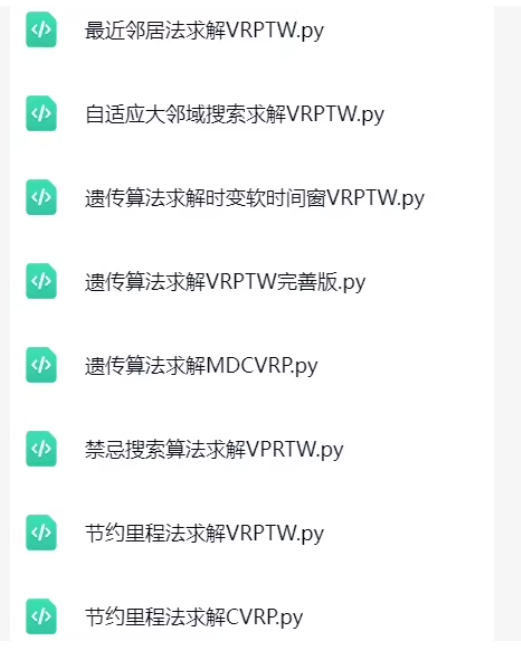 基于Python代码VRP_CVRP_VRPTW启发式算法遗传算法、禁忌搜索算法、蚁群算法、自适应大邻域搜索算法、节约里程法、最近邻居法等_自适应大邻域搜索算法求解vrp问题 python ...
