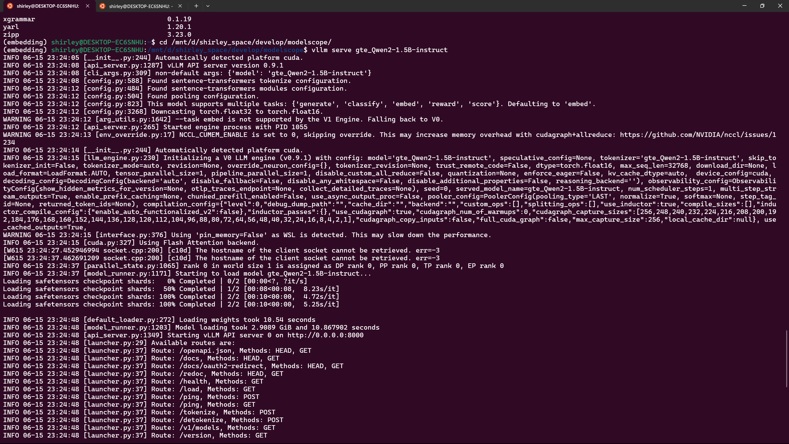 Window环境下使用VLLM高效推理框架本地部署模型_vllm windows-CSDN博客