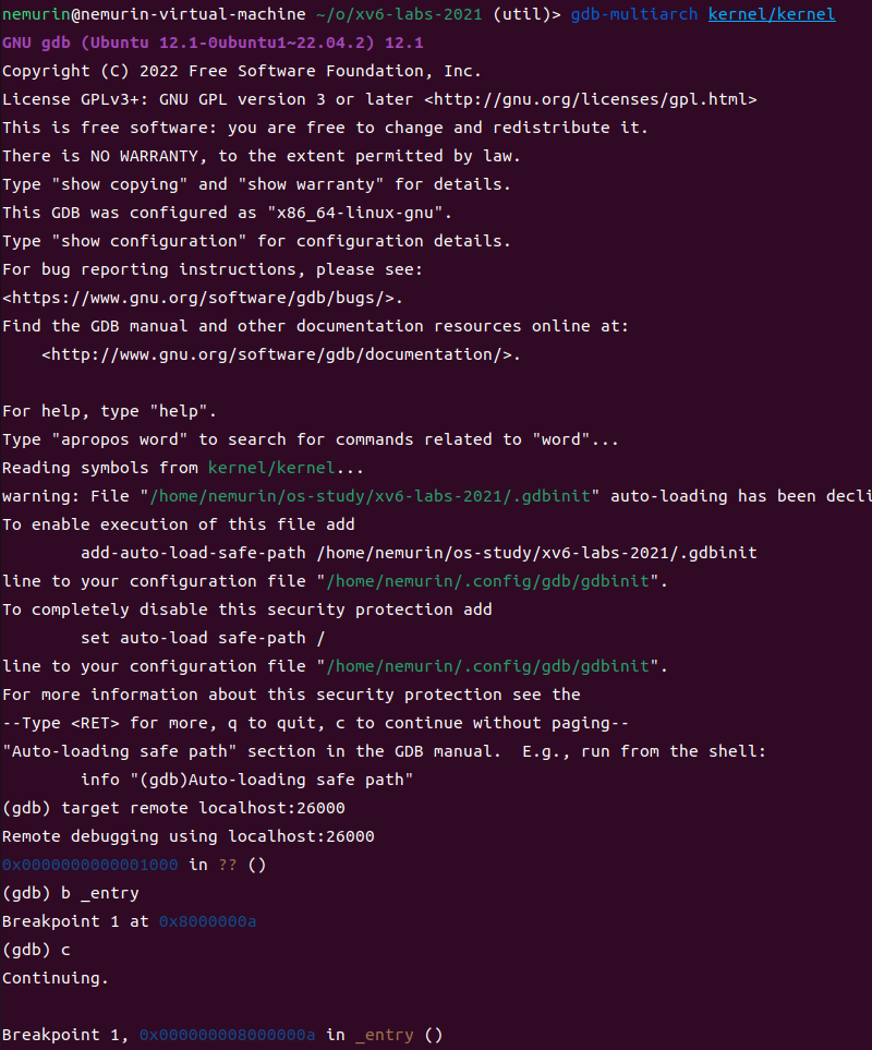 MIT 6.S081 Ubuntu 22.04 gdb debug _gdb ubuntu 22.04-CSDN博客