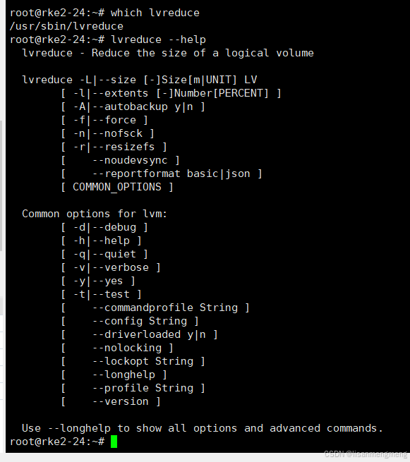 lvreduce 的命令介绍和使用案例-CSDN博客
