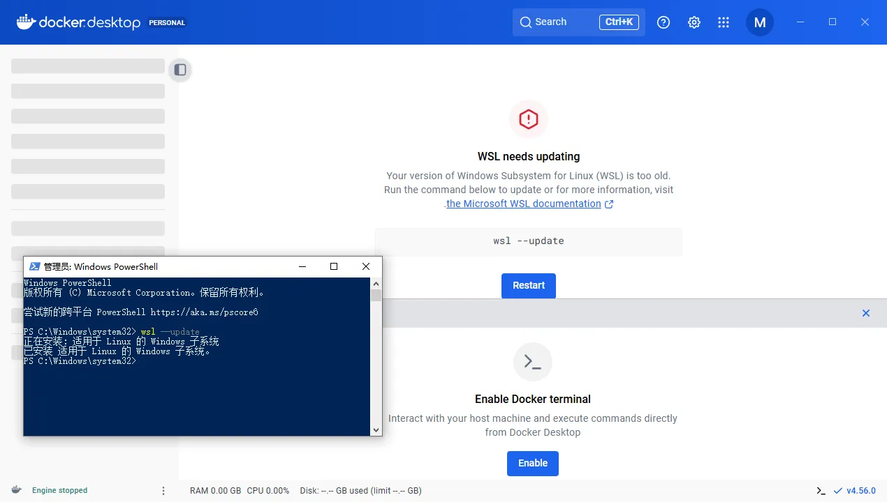 【Docker】WSL needs updating Your version of Windows Subsystem for Linux (WSL) is too old.-CSDN博客