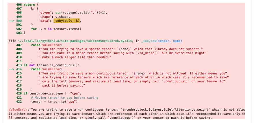 解决 ValueError: You are trying to save a non contiguous tensor._huggingface模型报错valueerror-CSDN博客