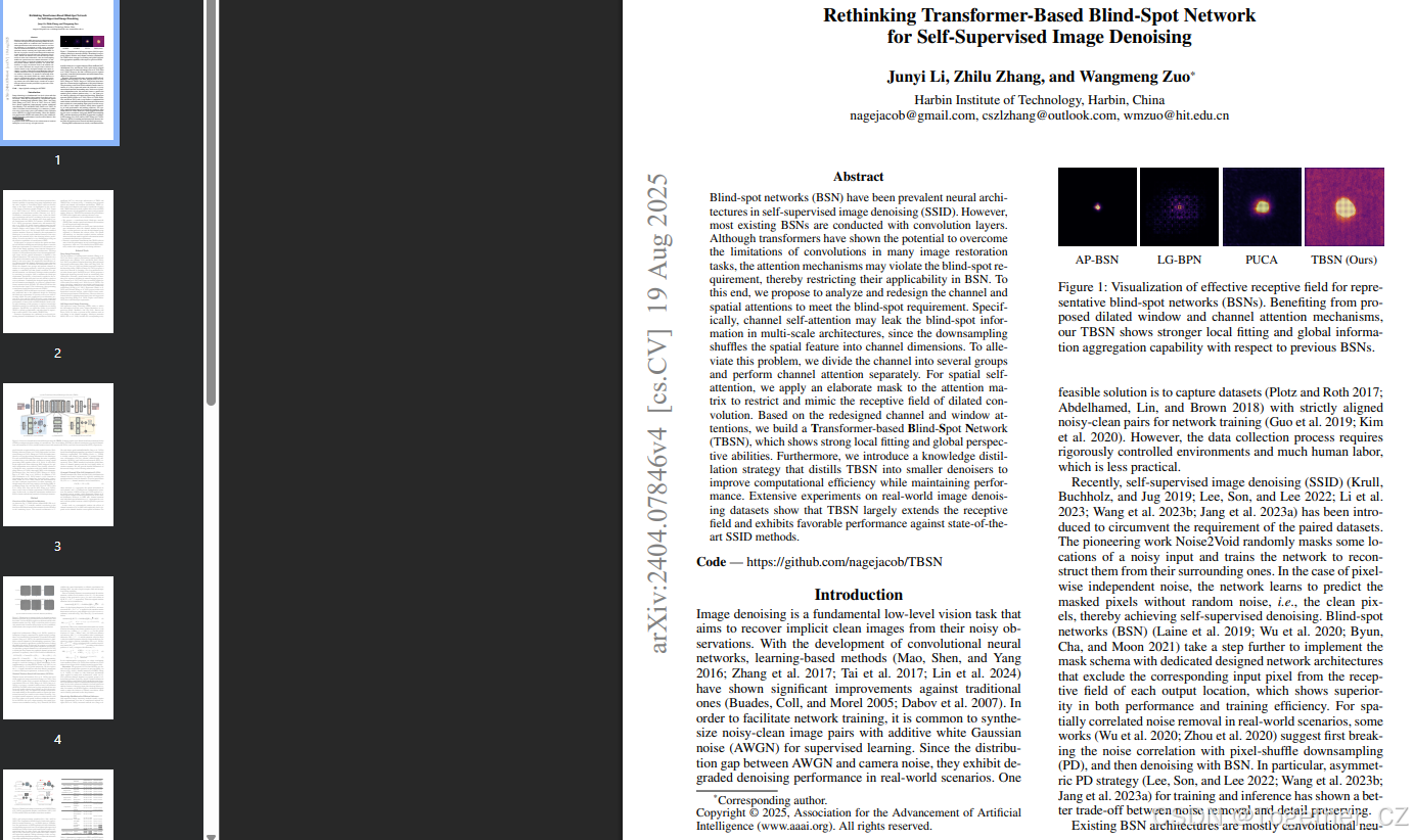 Rethinking Transformer-Based Blind-Spot Network for Self-Supervised ...