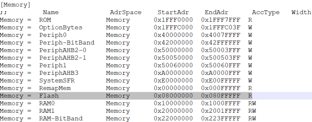 调试时Memory窗口中Flash内容不更新_iar memory configuration-CSDN博客