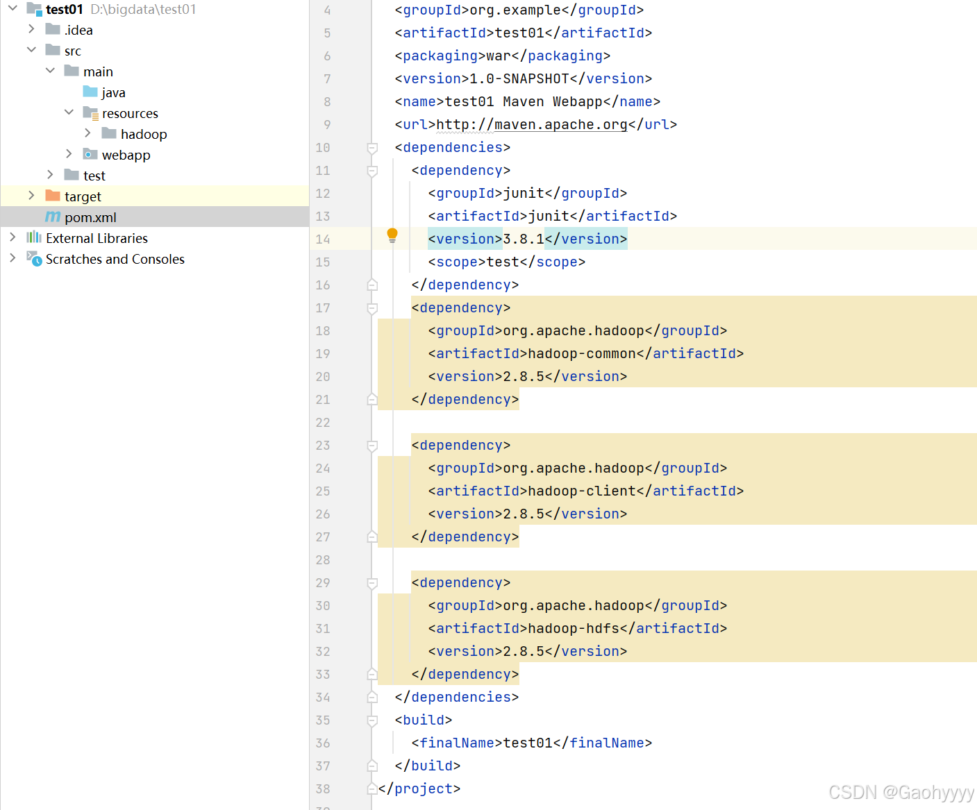 Idea中使用Maven构建HDFS API_idea的maven文件中配置hadoop的core-site.xml和hdfs-site.xml怎-CSDN博客