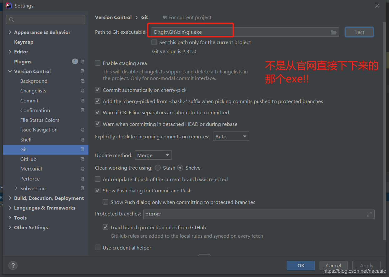 idea或pycharm出现Сannot Run Git Cannot identify version of git executable_cannot identify version ...