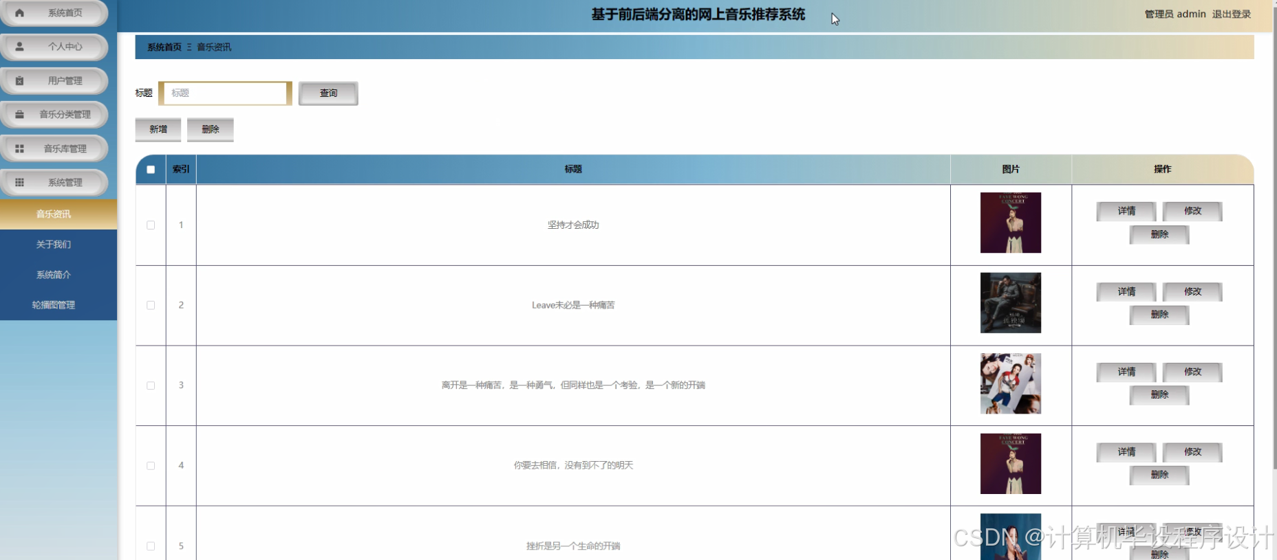 【开题报告】基于springbootvue基于前后端分离的网上音乐推荐系统（程序源码论文 计算机毕业设计基于springbootvue的音乐网站前后端分离万字论文毕业设计