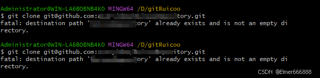解决Git 报错：fatal: destination path ‘xxx‘ already exists and is not an empty directory，用简单的方法解决 ...