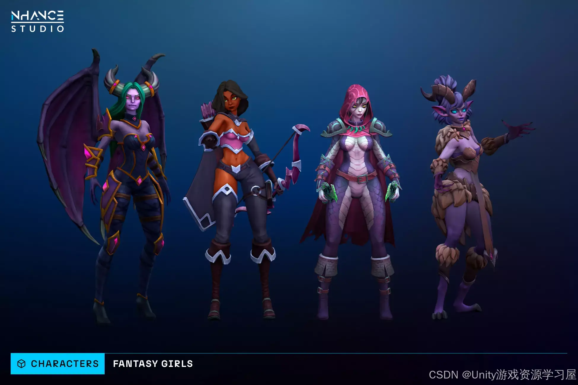 【Unity 女性角色模型】Stylized Fantasy Girls NPC Pack 快速丰富游戏中的 NPC 角色，让场景更加生动。_unity女性角色-CSDN博客