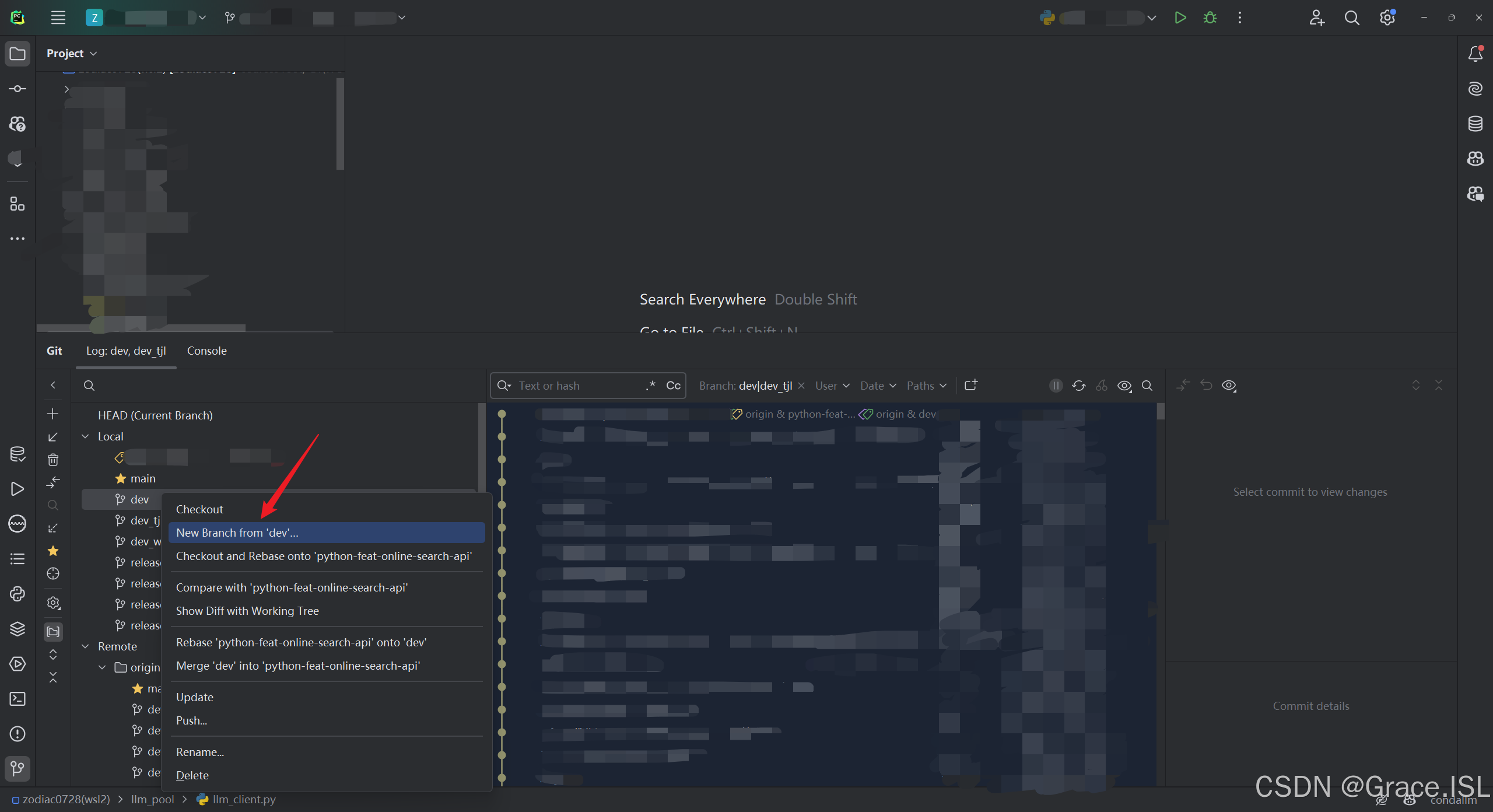 如何在pycharm快速从dev拉一个新分支（新分支自动拷贝原分支的所有内容）并更新到远程？_pycharm如何拉取远程分支-CSDN博客