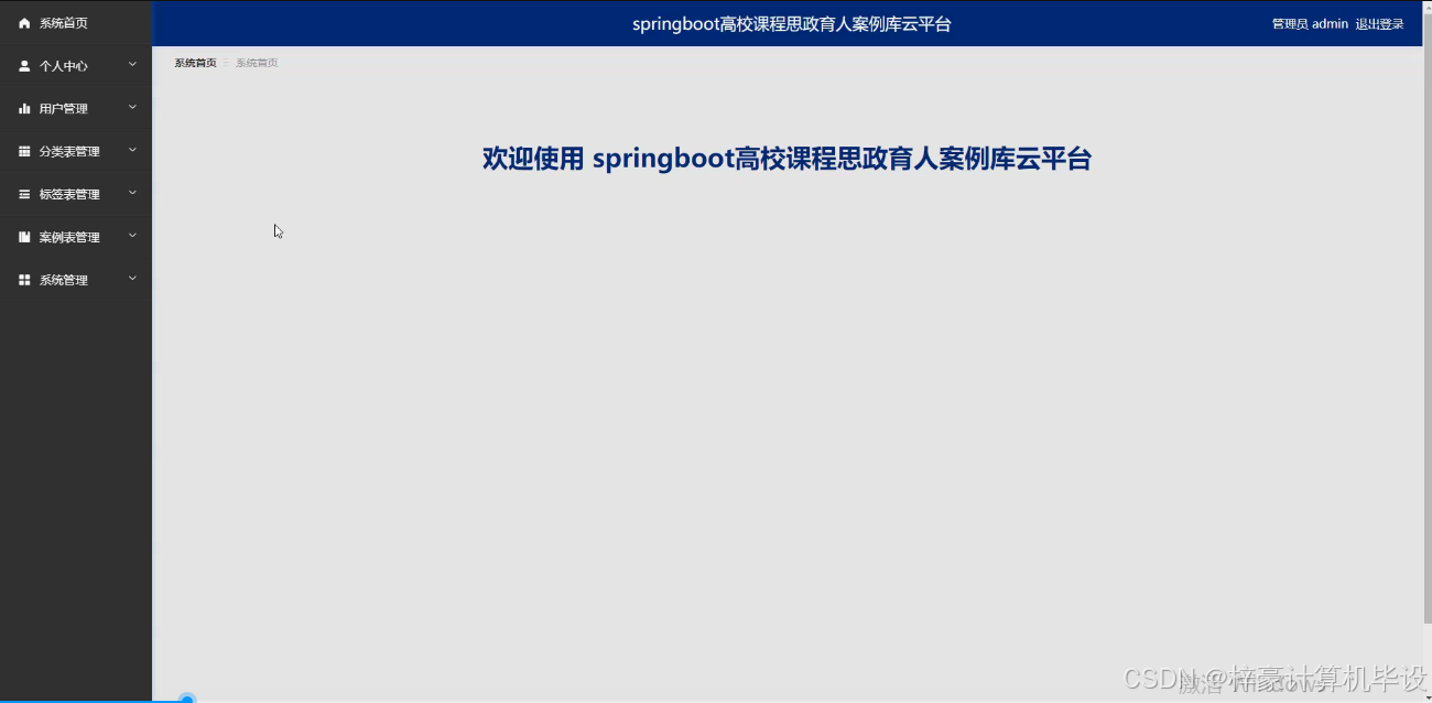 Springbootvue高校课程思政育人案例库云平台【开题程序论文】spring Boot 课程 思政案例 Csdn博客