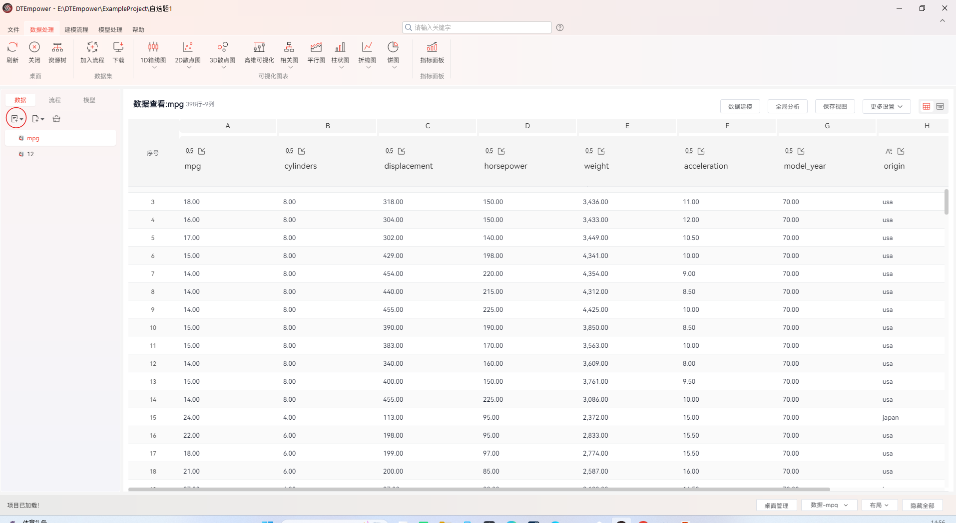 利用DTEmpower对mpg数据集进行汽车油耗预测与分析_汽车_独韵-GitCode-AI社区