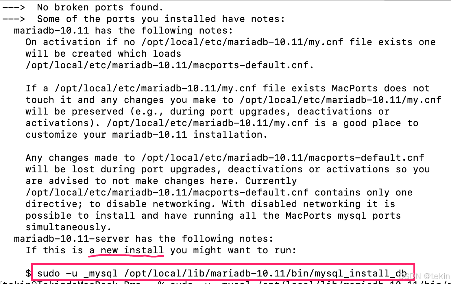 macos port安装mariadb-10.11 /mysql图文教程- 全网最详细的macport install mariadb服务图文教程_mac安装mariadb-CSDN博客