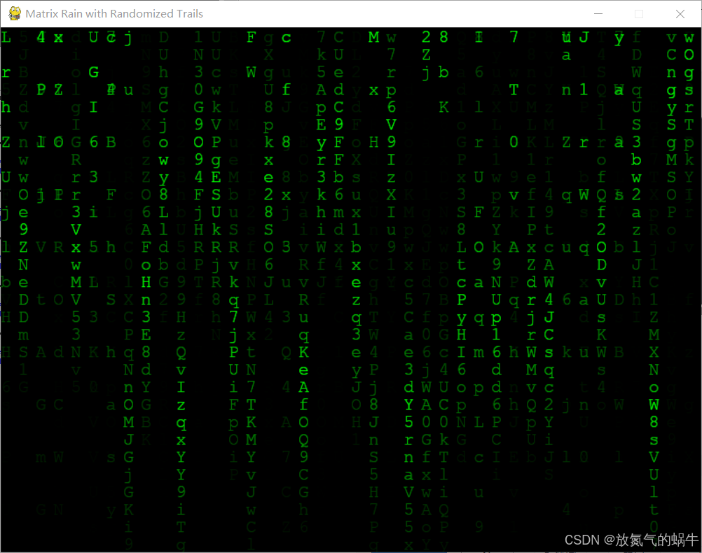 Python实现黑客帝国数字雨python数字雨代码 Csdn博客 5374