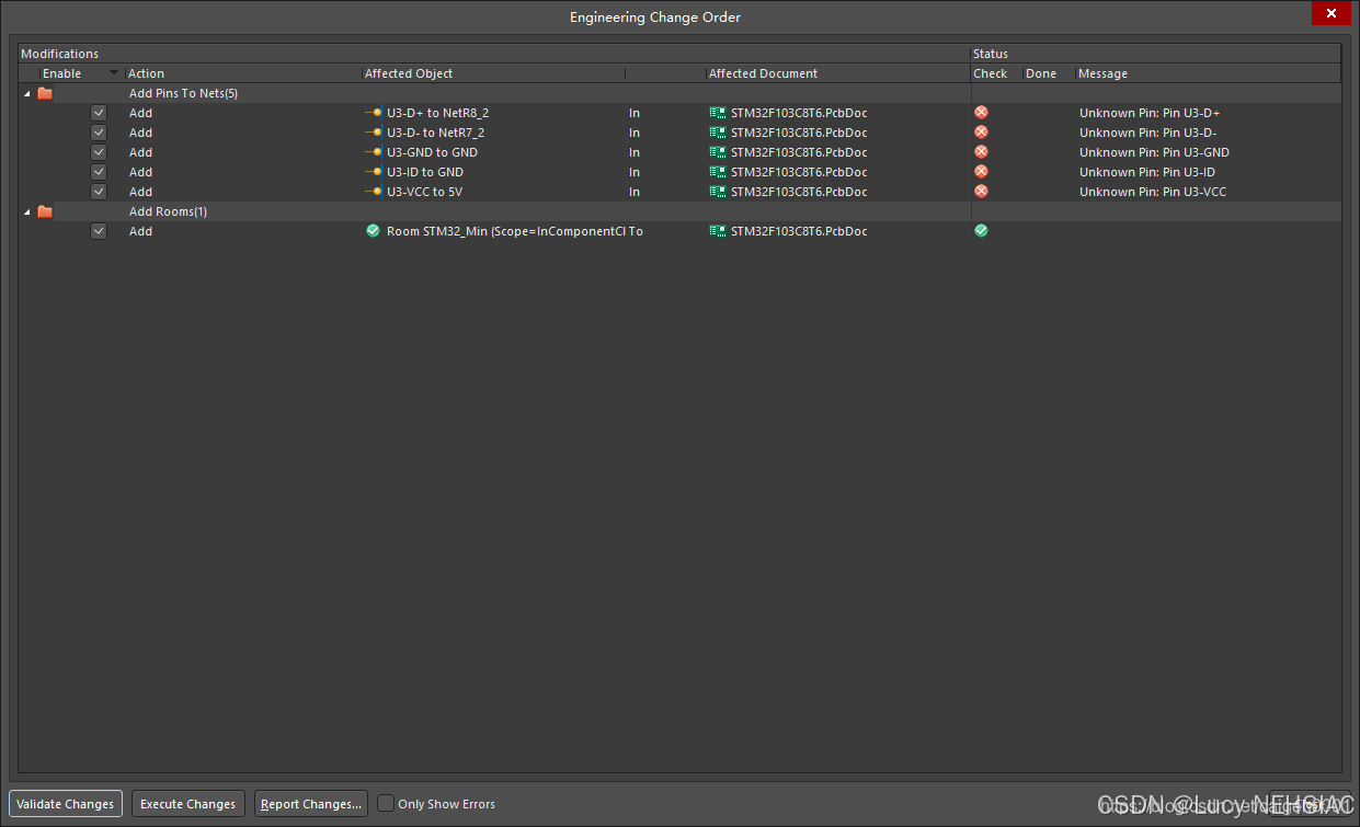 【AD小白学习笔记2】原理图转PCB时，出现failed to add class member及Unknown Pin的的解决方法-CSDN博客