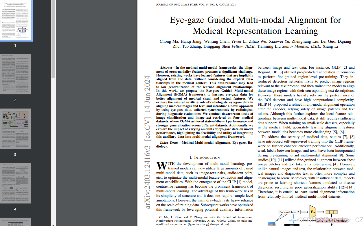 Eye-gaze Guided Multi-modal Alignment forMedical Representation Learning——眼动引导的多模态对齐用于医学表示学习 ...